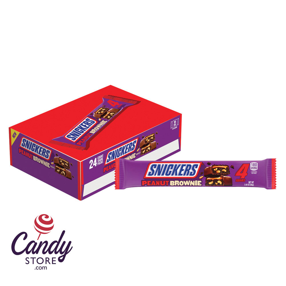 Snickers Peanut Brownie Squares 24ct Share Size - CandyStore.com