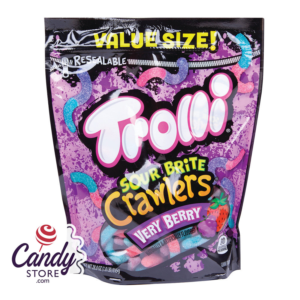 Sour Brite Crawlers Very Berry Candy Trolli Bags 6ct - CandyStore.com
