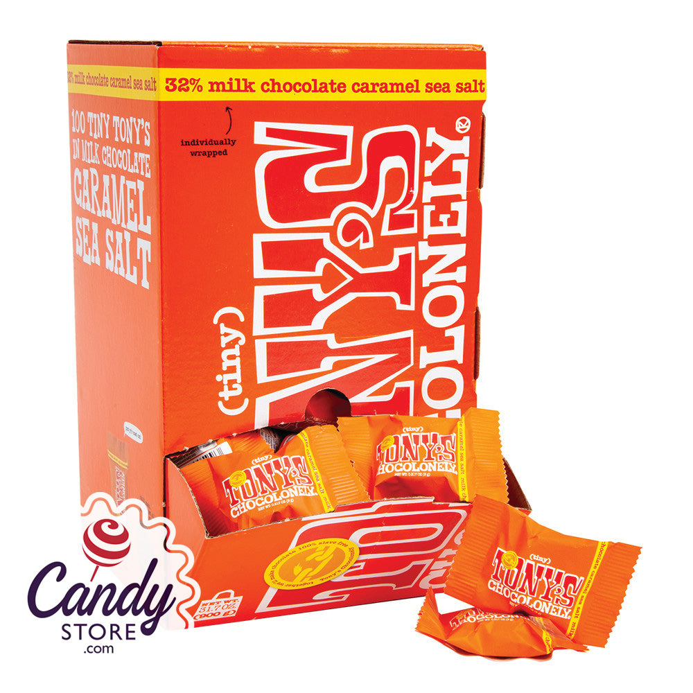 Tony's Choc Milk Caramel Sea Salt Tinys 100ct Bars - CandyStore.com