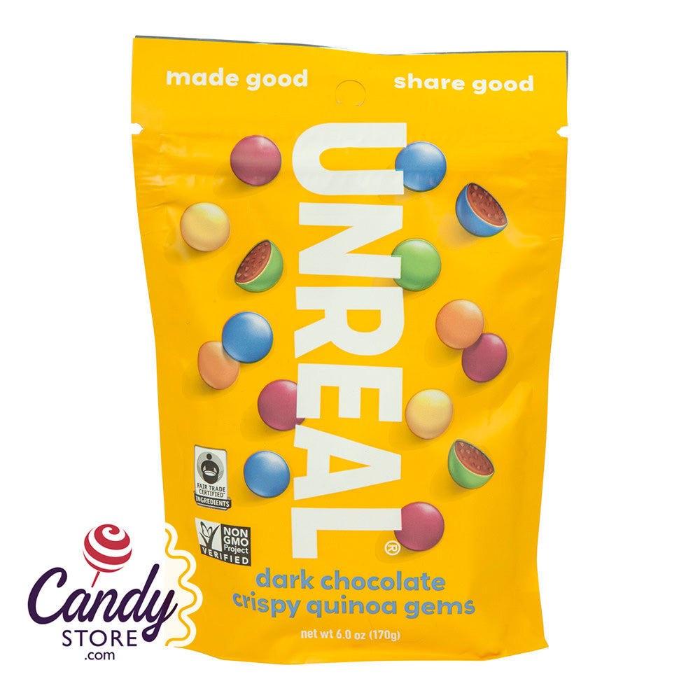 Unreal Dark Chocolate Crispy Quinoa Gems 6ct - CandyStore.com