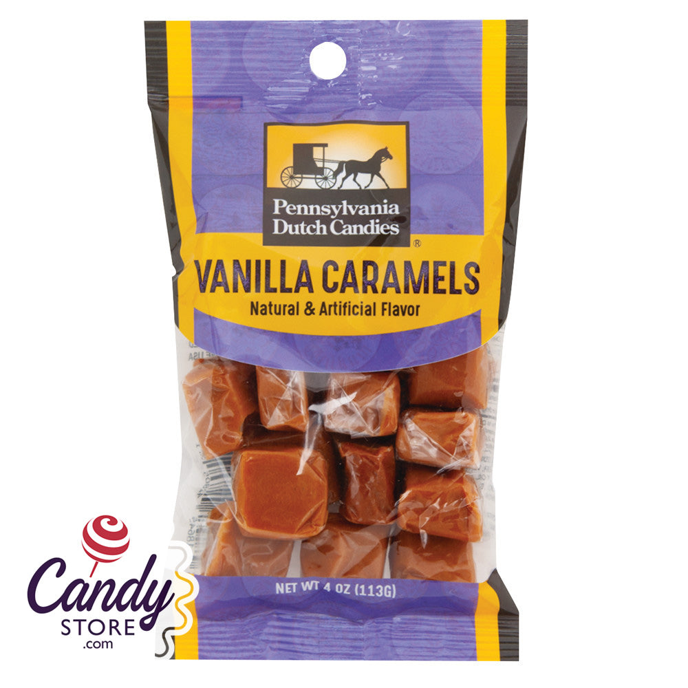 Vanilla Caramels Candy 12ct Peg Bags - CandyStore.com