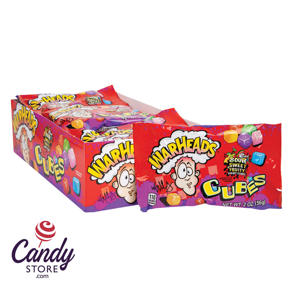 Warheads Chewy Cubes Sour Sweet Fruity 15ct - CandyStore.com