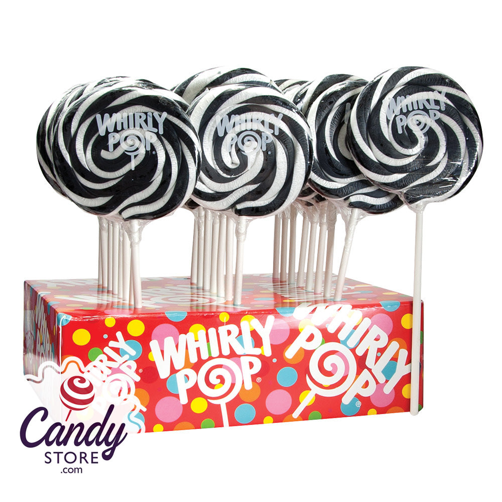 Black & White Whirly Pops Mixed Berry Lollipops 24ct - CandyStore.com
