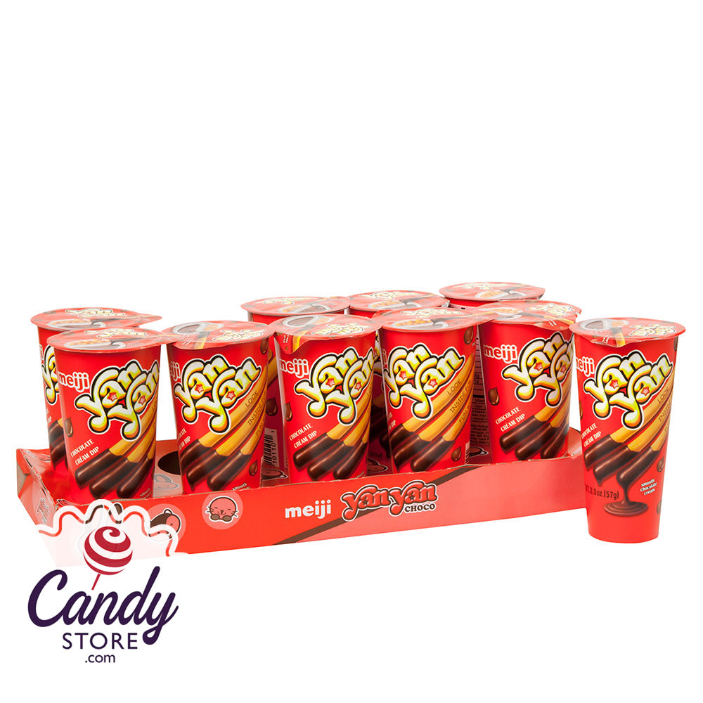 Meiji Yan Yan 10ct Stick Cracker w/Choc. Creme Dip - CandyStore.com